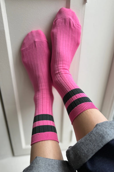 Le Bon Shoppe - Her Socks - Varsity Pink Green – Pinky's Melbourne