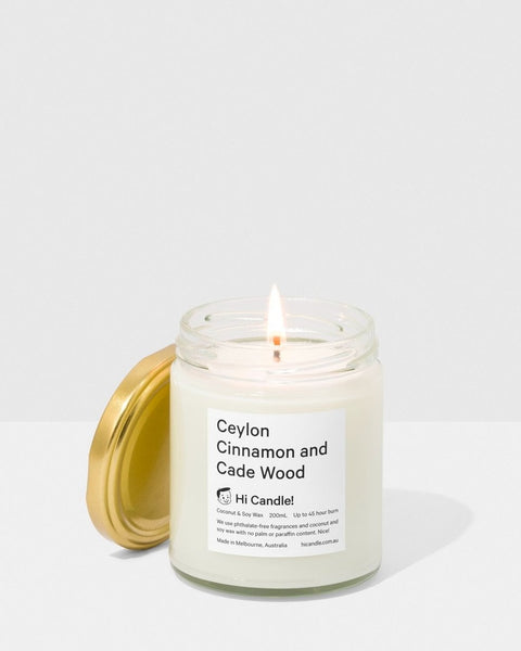 Hi Candle! - Ceylon Cinnamon and Cade Wood – Pinky's Melbourne