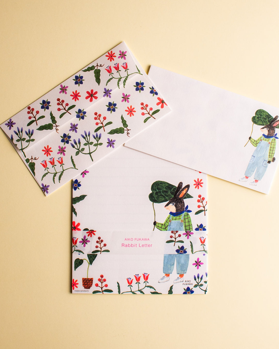 Rabbit Letter Writing Set With Envelope - Aiko Fukawa – Pinky's Melbourne