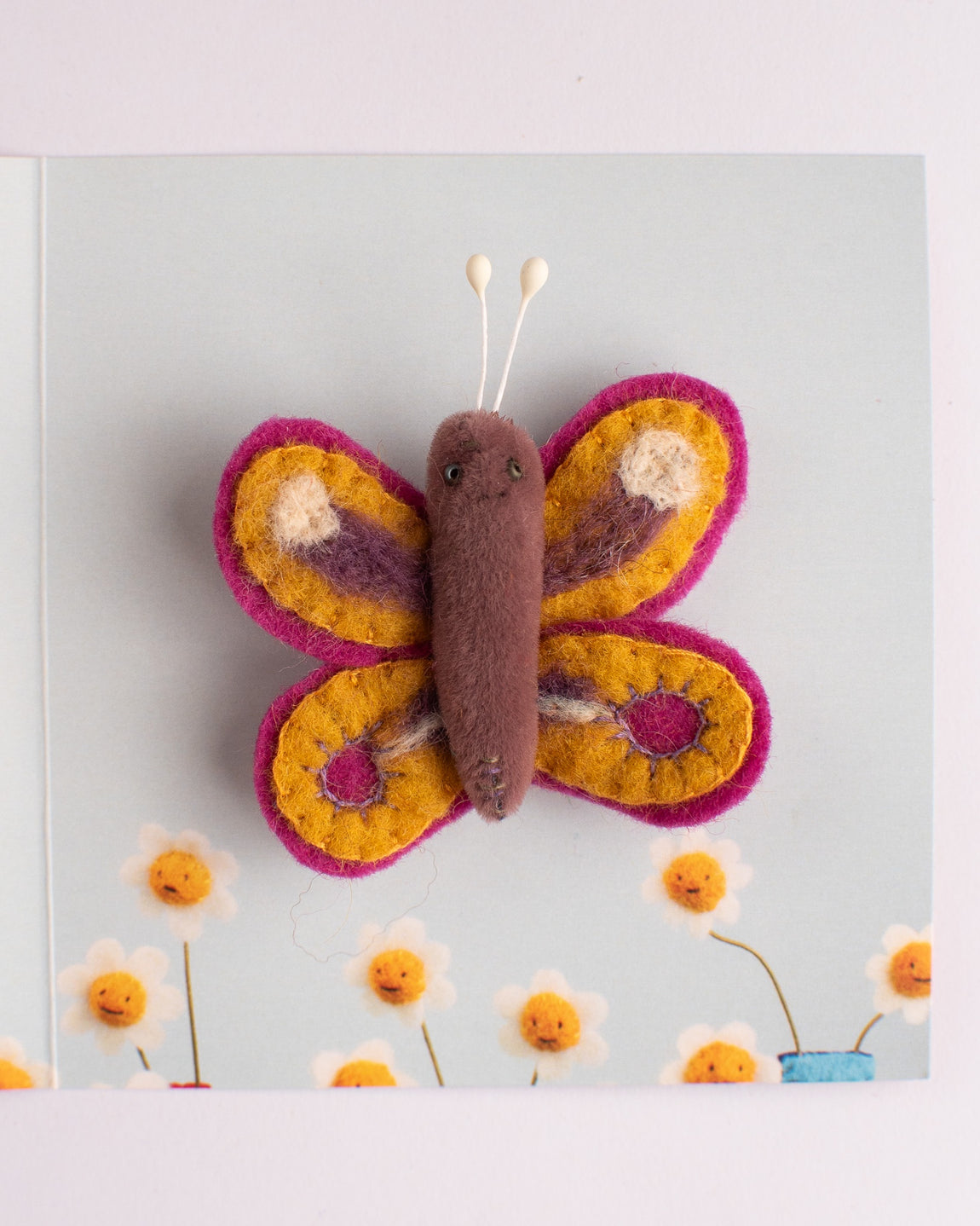 Cat Rabbit - Moth Brooch - Purple / Mustard – Pinky's Melbourne