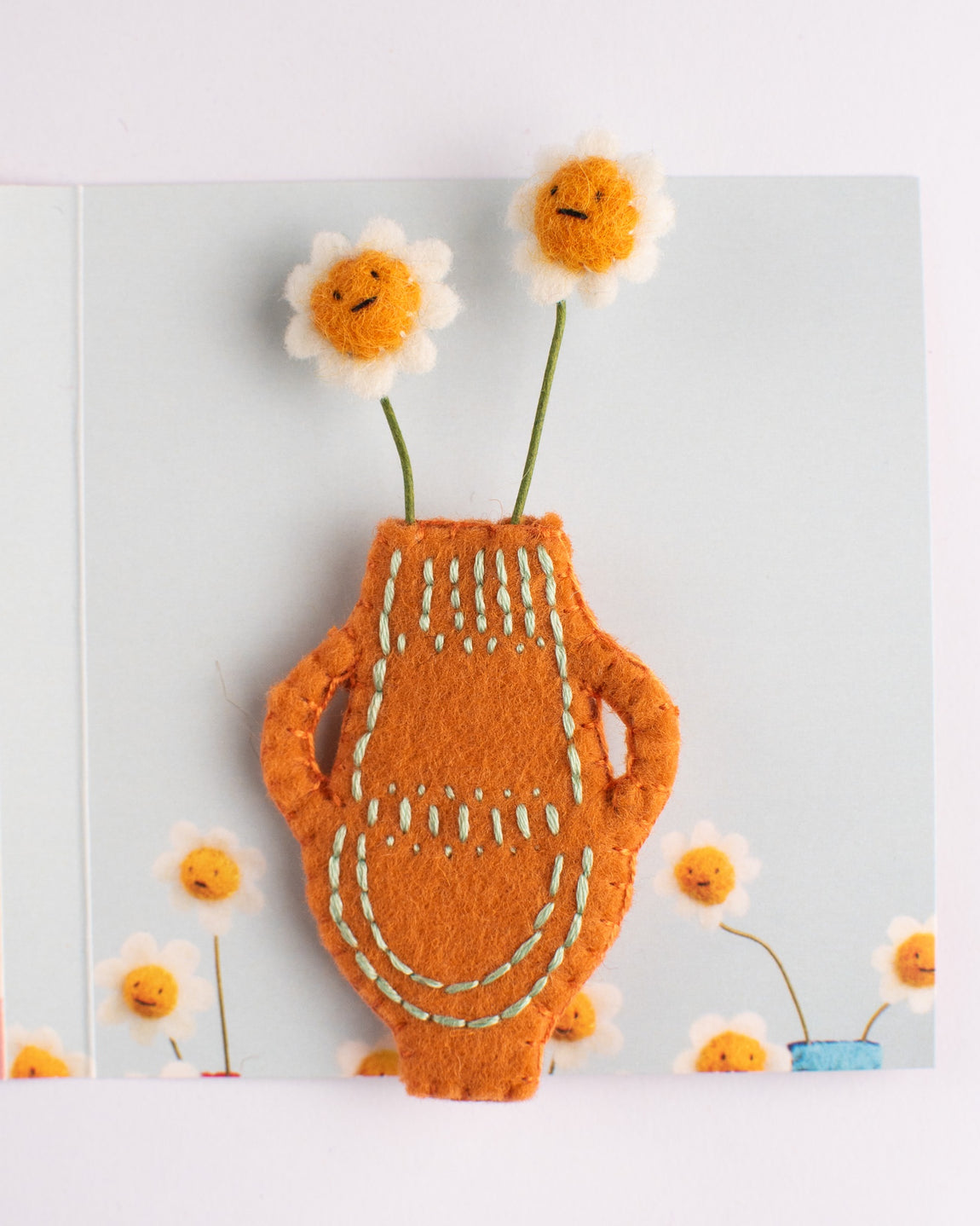 Cat Rabbit - Vase Brooch - Orange – Pinky's Melbourne