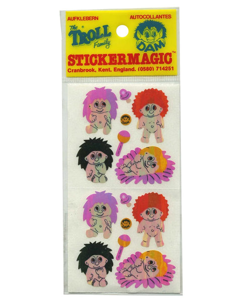 Stickermagic - Pack of Pearlie Stickers - Troll Babies – Pinky's Melbourne