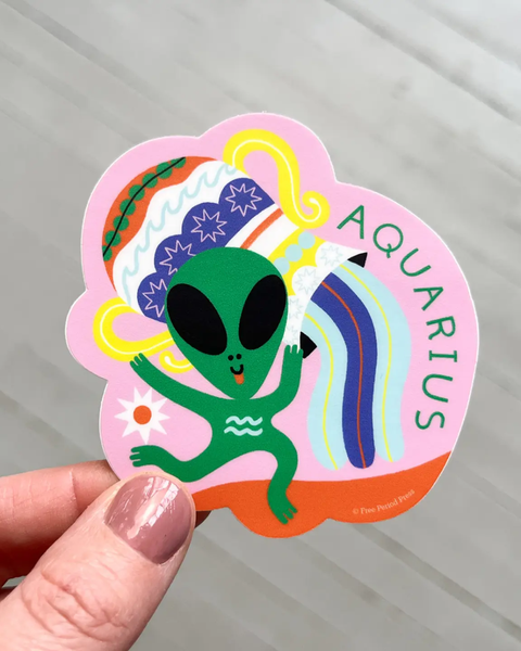 Free Period Press - Aquarius Zodiac Vinyl Sticker – Pinky's Melbourne