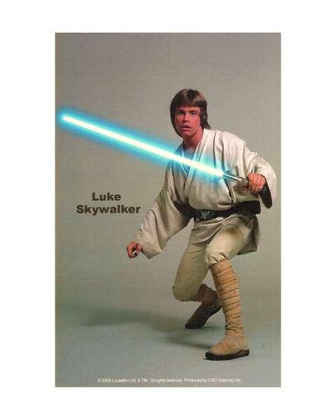 Star Wars - Luke Skywalker with Blue Lightsaber - Sticker – Pinky's ...
